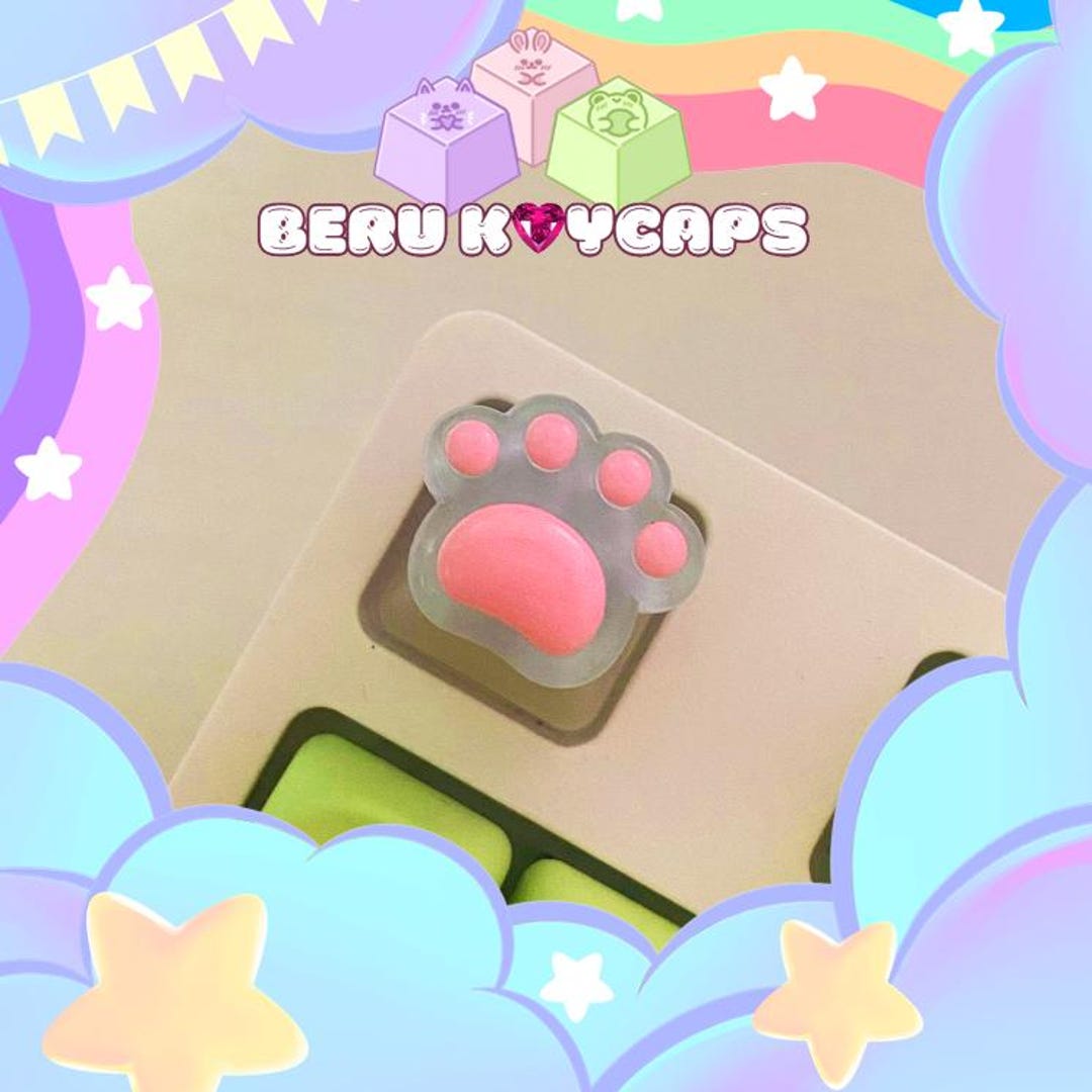 Custom Artisan Paw Keycaps Trans for Mechanical Keyboard Cute Keycap ...