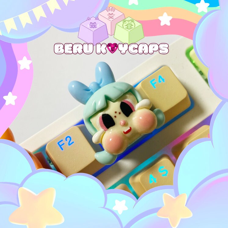 Crybaby Popmart Inspired Powerpuff Girls Blossom Keycaps for Mechanical ...