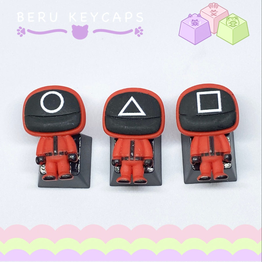 Custom Artisan Squid Game Big Keycaps for Mechanical Keyboard Cute ...