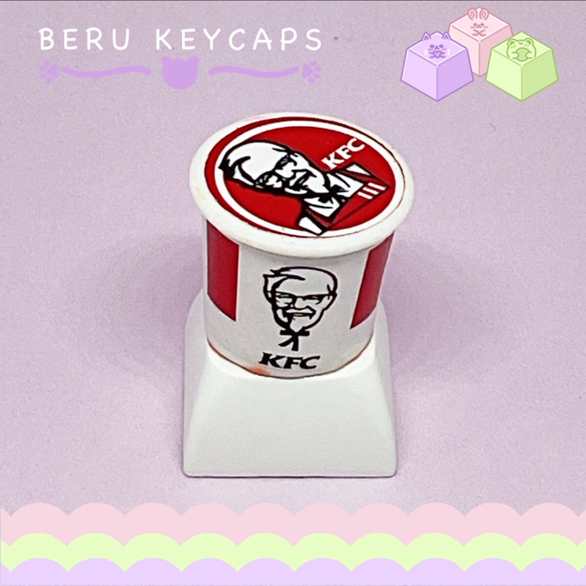 Custom Artisan Fast Food Keycaps for Mechanical Keyboard Cute Keycap ...