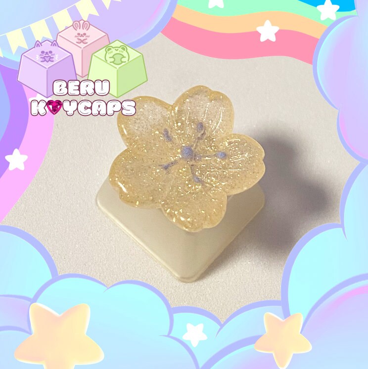Custom Artisan Sakura Cherry Blossom Resin Keycaps for Mechanical ...