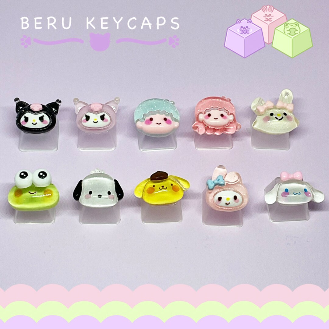 Custom Artisan Sanrio Head Keycaps for Mechanical Keyboard Cute Keycap ...
