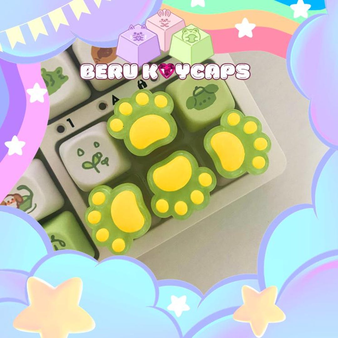 Custom Artisan Arrow Paw Trans Keycaps Set for Mechanical Keyboard Cute ...