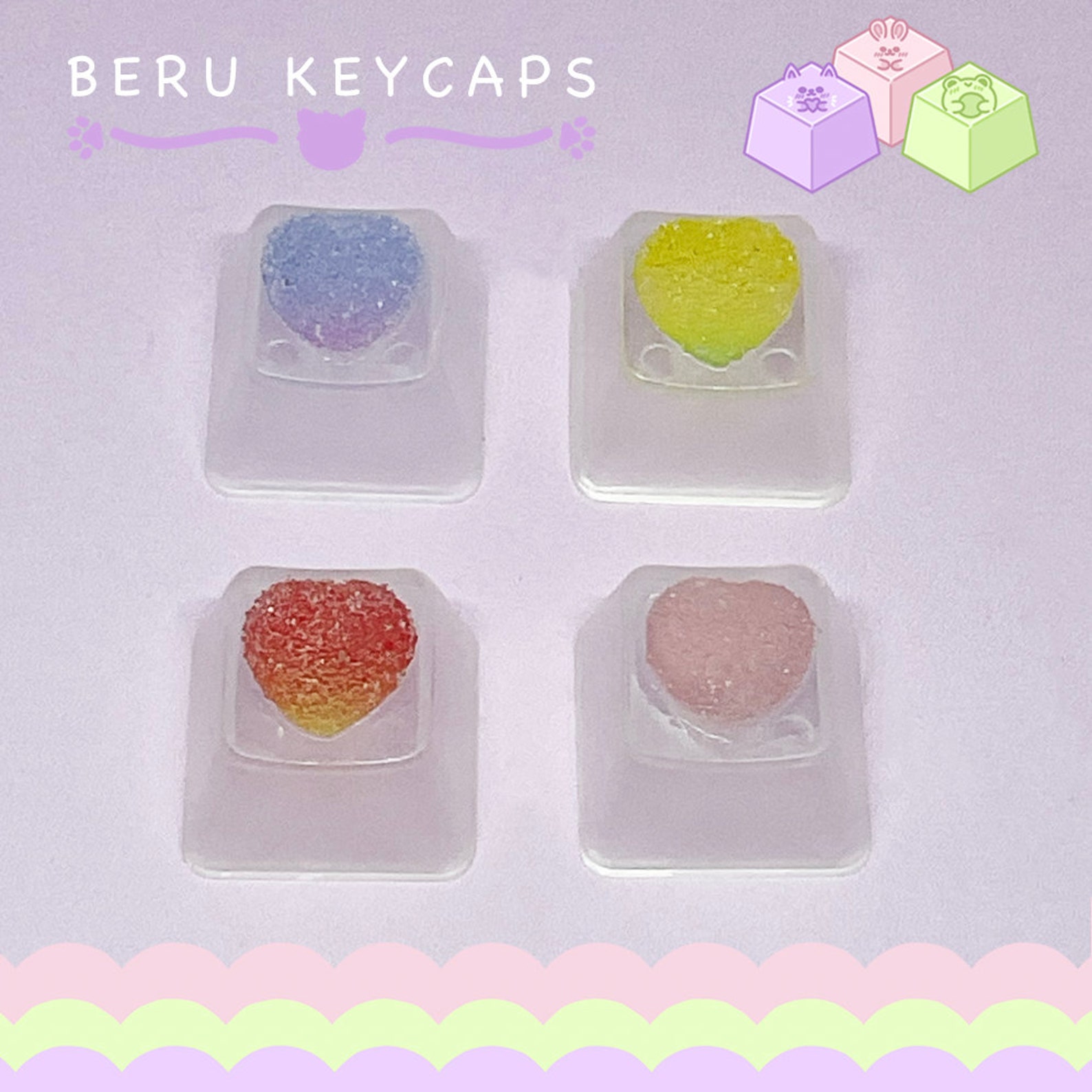 Custom Artisan Hearts Keycaps for Mechanical Keyboard Cute Keycap ...