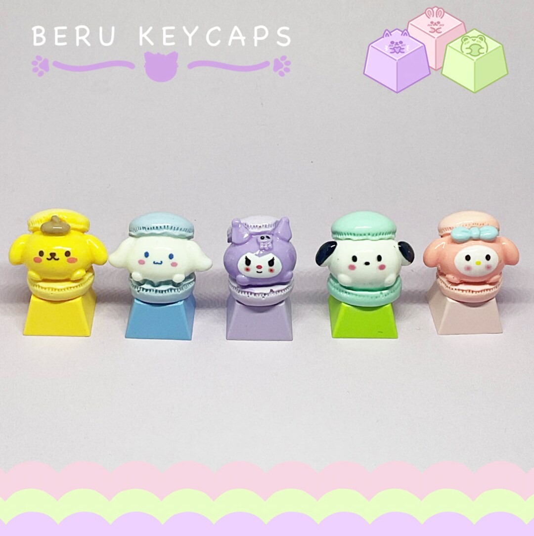 Custom Artisan Sanrio Macaron Keycaps for Mechanical Keyboard Cute ...