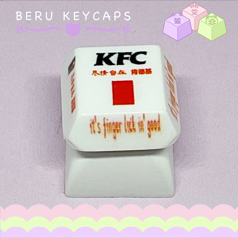 Custom Artisan Fast Food Flat Keycaps for Mechanical Keyboard Cute ...
