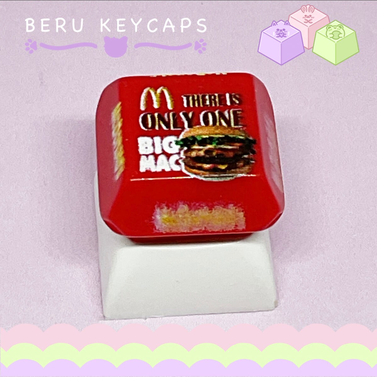 Custom Artisan Fast Food Flat Keycaps for Mechanical Keyboard Cute ...