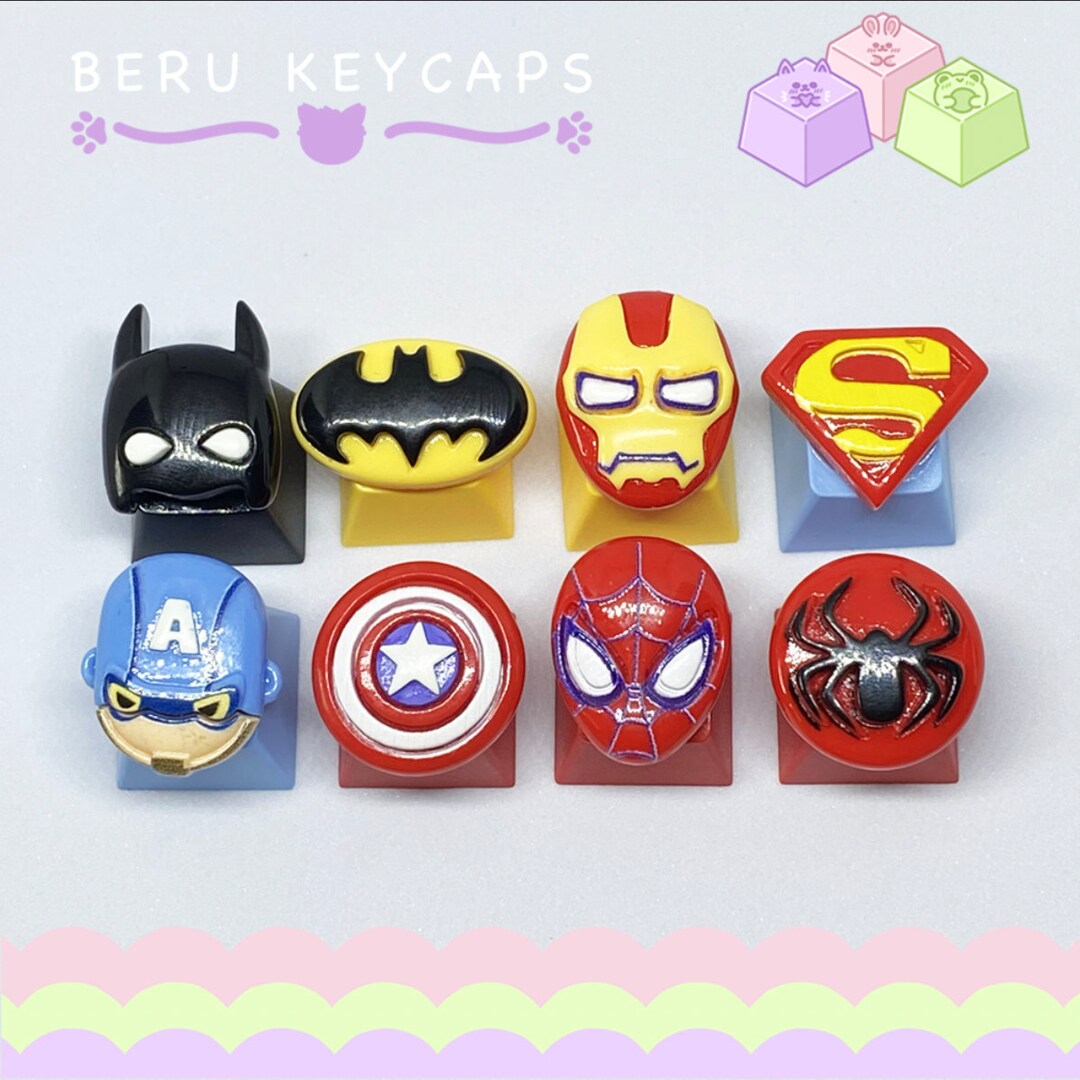 Custom Artisan Marvel Keycaps for Mechanical Keyboard Cute Keycap ...