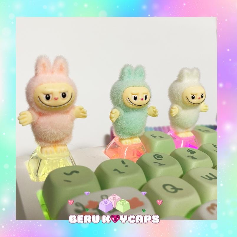 Custom Artisan Labubu Keycaps for Mechanical Keyboard Cute Keycap ...
