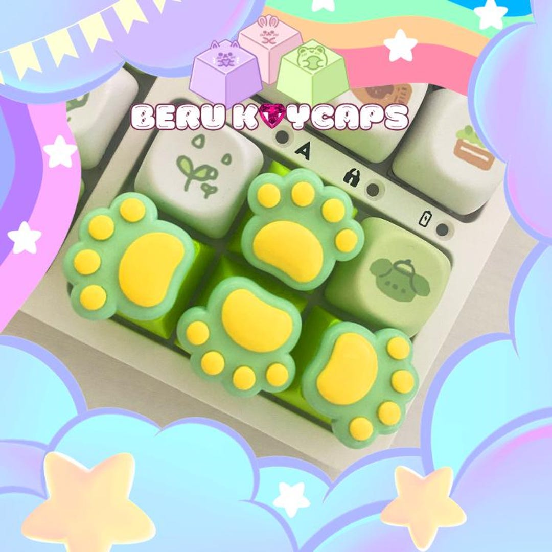 Custom Artisan Arrow Paw Solid Keycaps Set for Mechanical Keyboard Cute ...