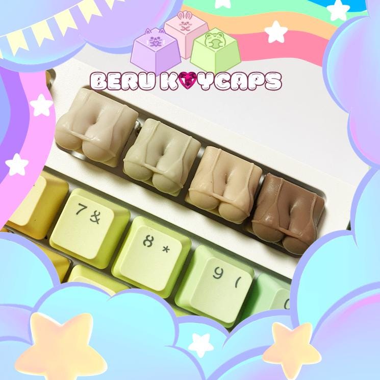 Custom Artisan Oppai Keycaps for Mechanical Keyboard Cute Keycap Oppai ...