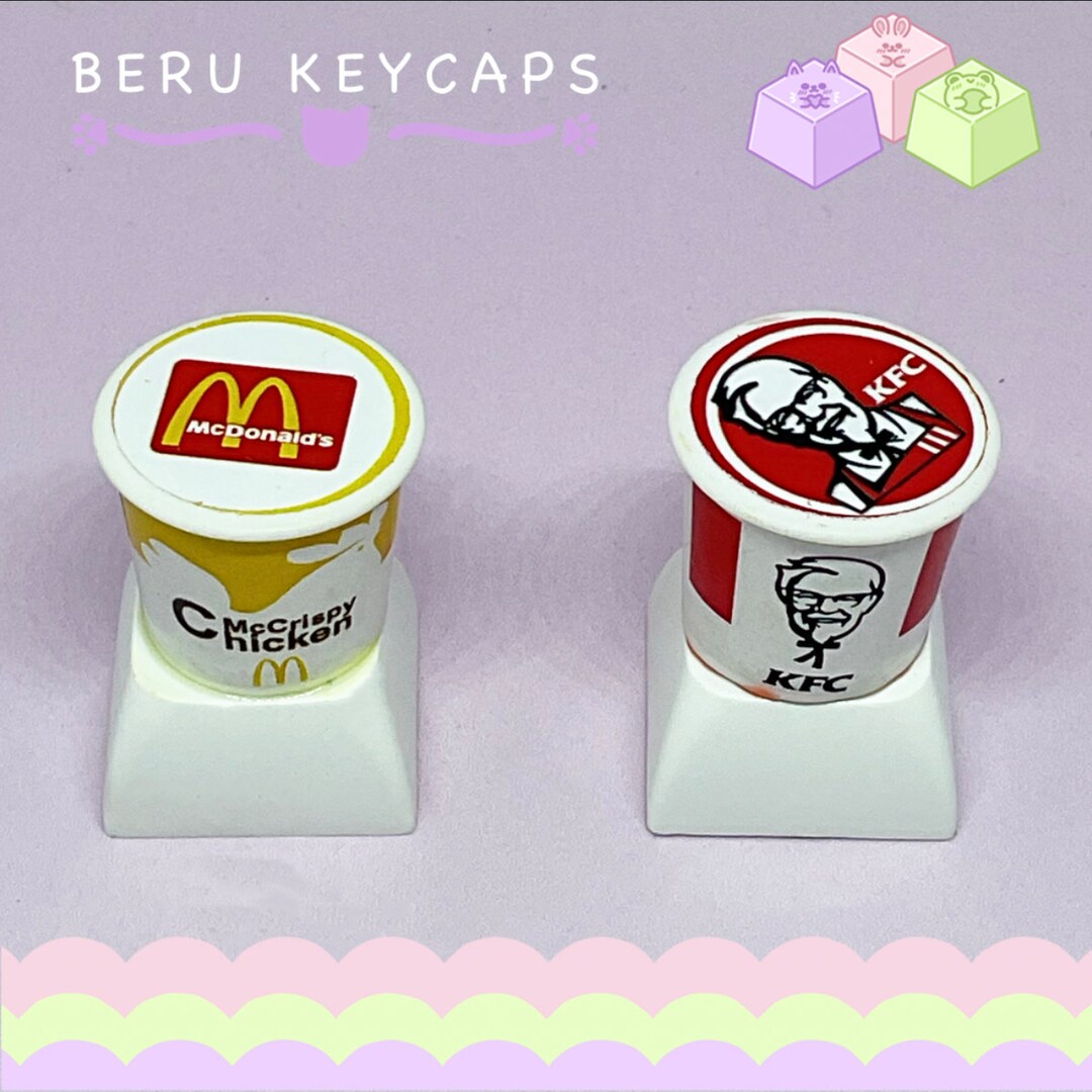 Custom Artisan Fast Food Keycaps for Mechanical Keyboard Cute Keycap ...