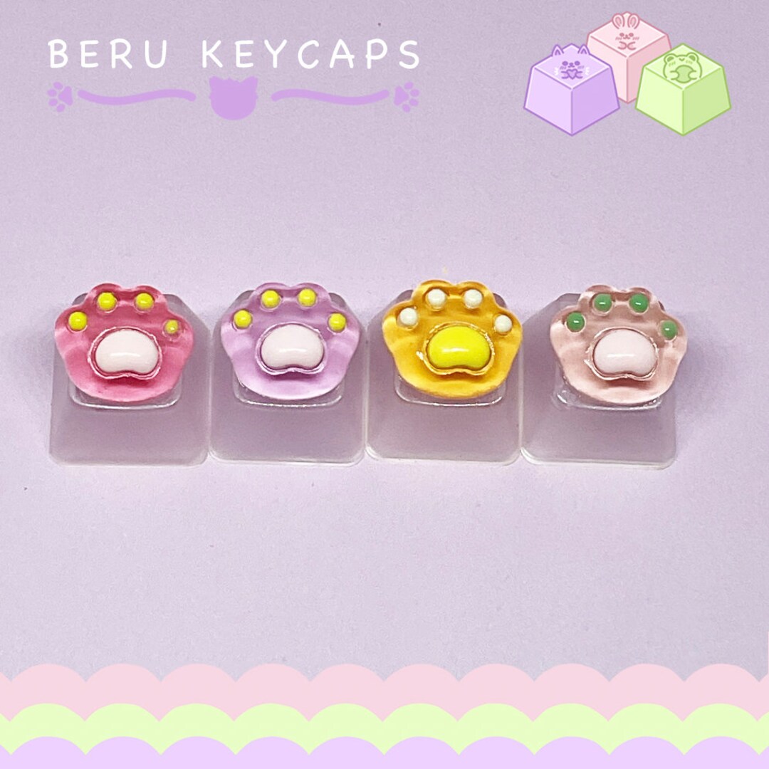 Custom Artisan Cat Paw Keycaps for Mechanical Keyboard Cute Keycap Cat ...
