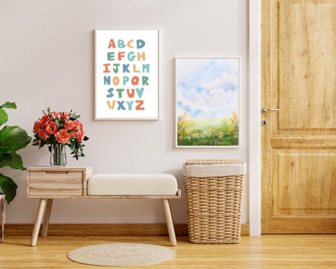 Rainbow Alphabet Poster, ABC Poster, Home Wall Decor, Educational ...