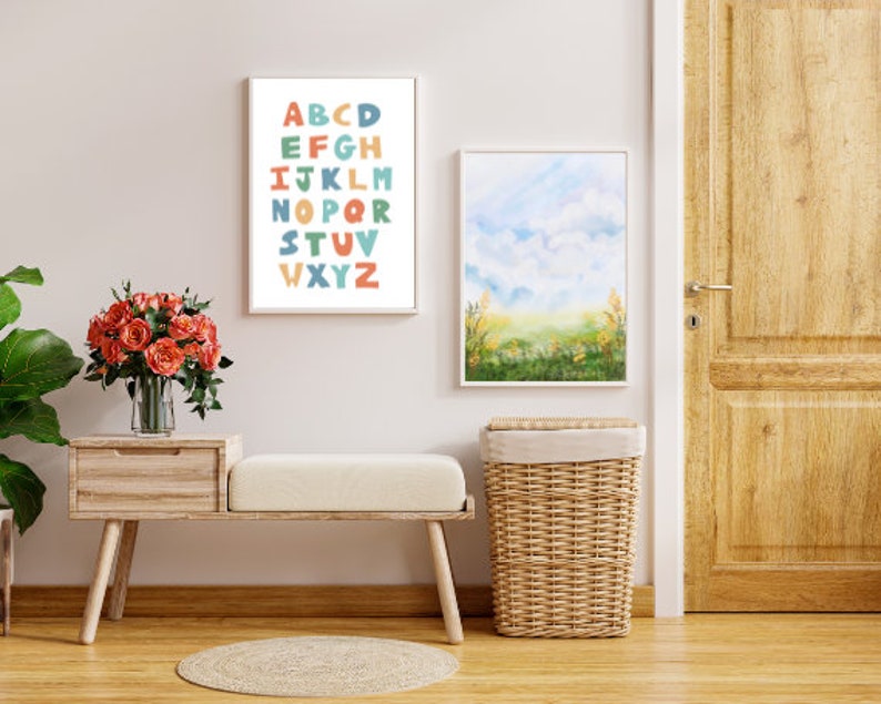 Rainbow Alphabet Poster, ABC Poster, Home Wall Decor, Educational ...