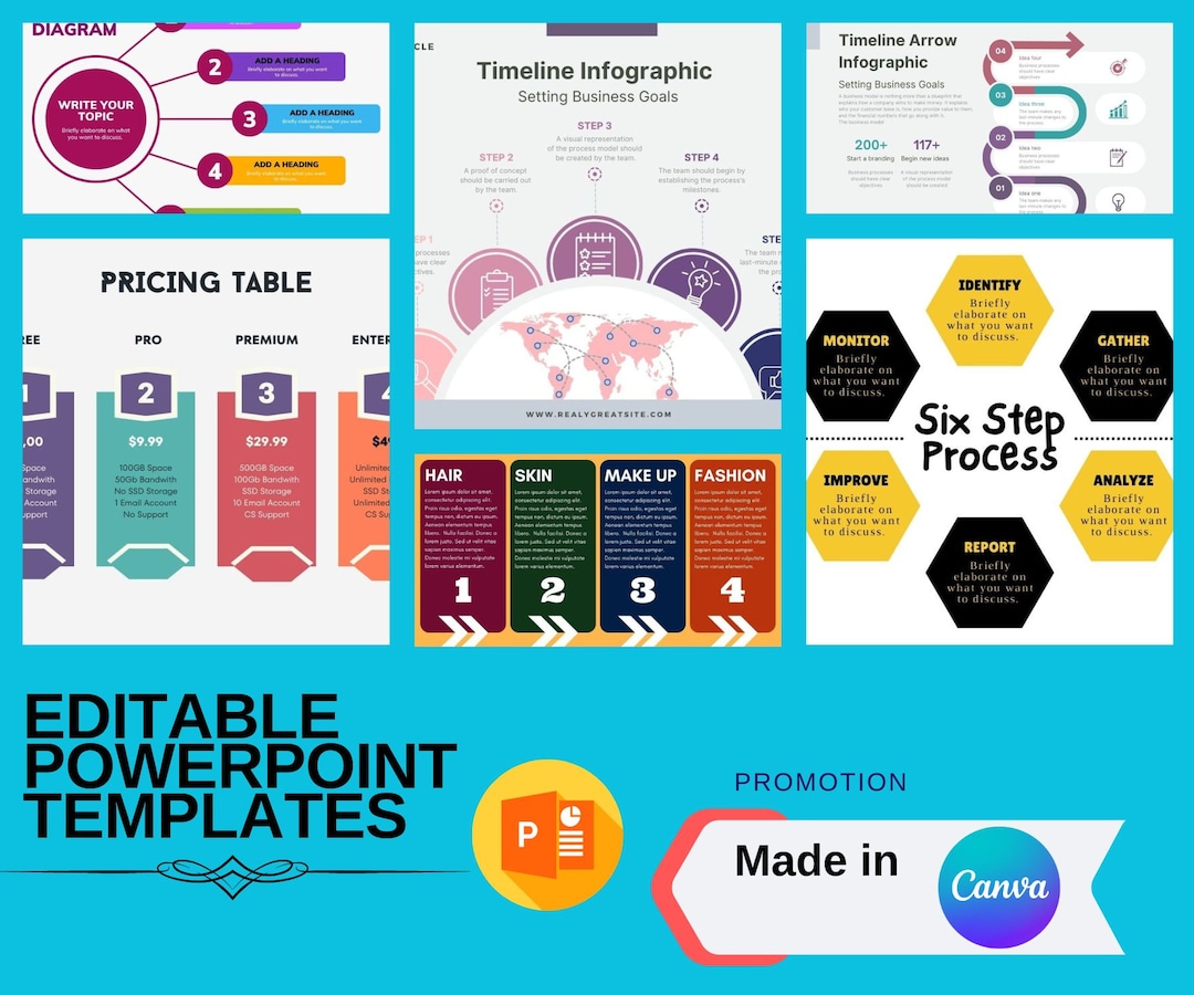 Editable Powerpoint Templates - Etsy