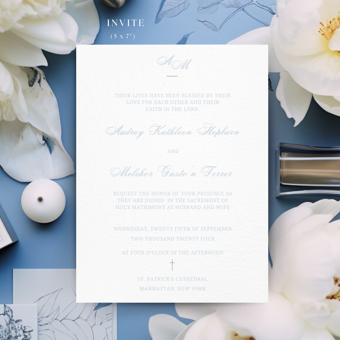 Christian Wedding Invitation Card Traditional Editable Wedding Invite ...