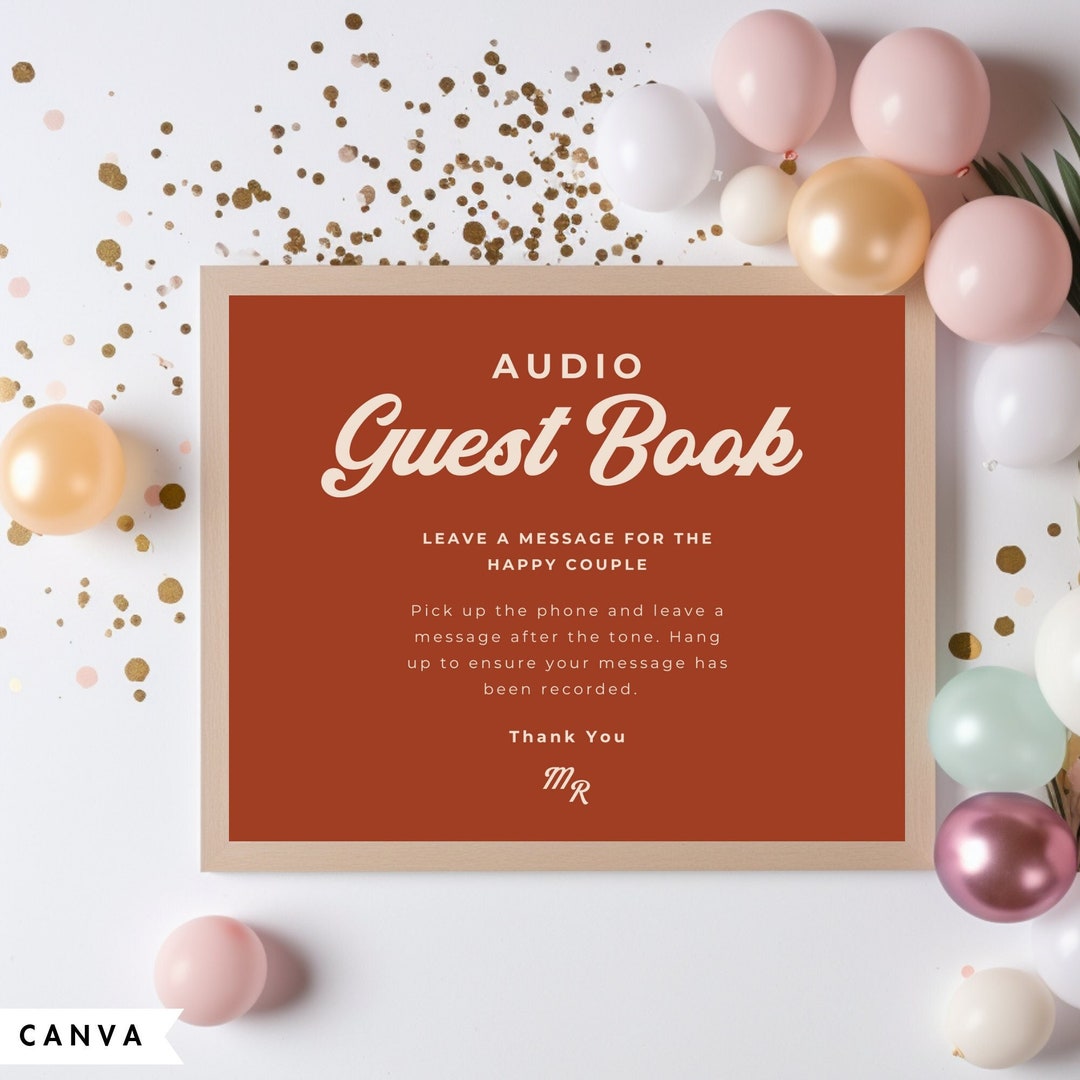 Digital Retro Disco Wedding Voice Message Sign Lets Groove 70s Audio ...