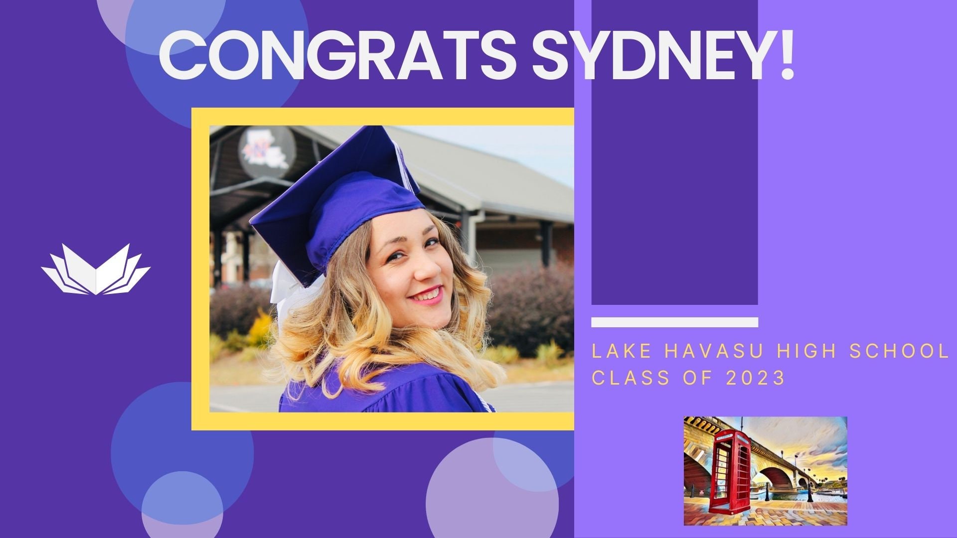 Graduation Slide Show, Purple and Gold Graduation Design in Canva, Lake ...