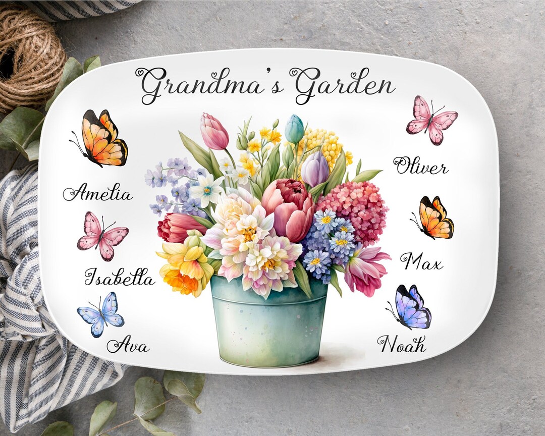 Personalized Grandma's Garden Platter With Grandkids - Etsy