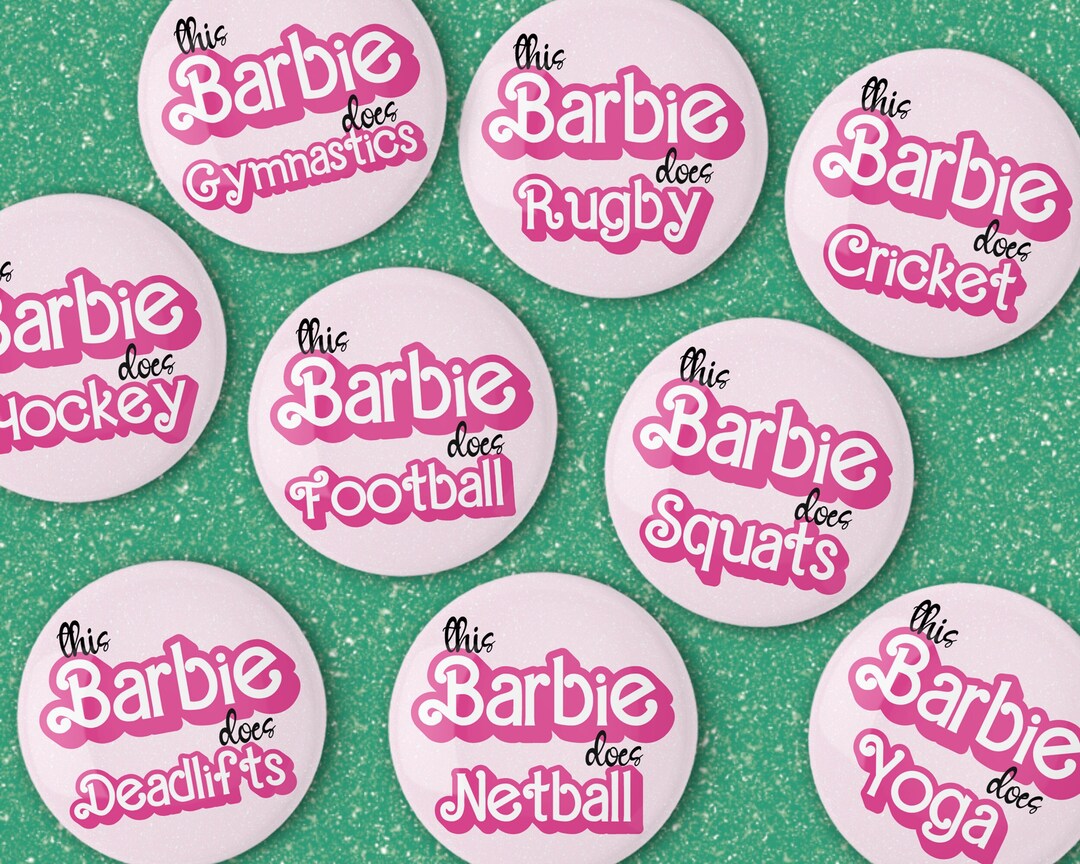 Sport and Fitness Barbie Inspired Badges Great Gift for - Etsy UK