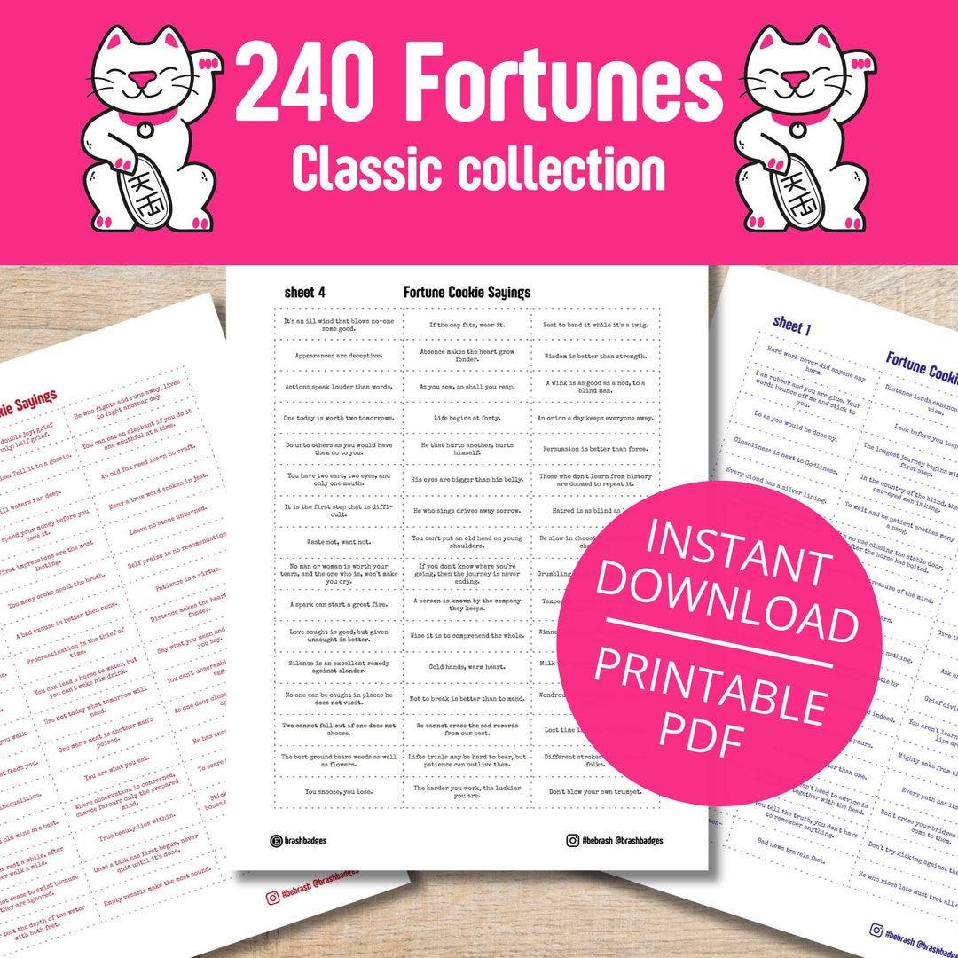 Digital Fortune Cookie Sayings - 240 Unique Fortunes for Download and ...