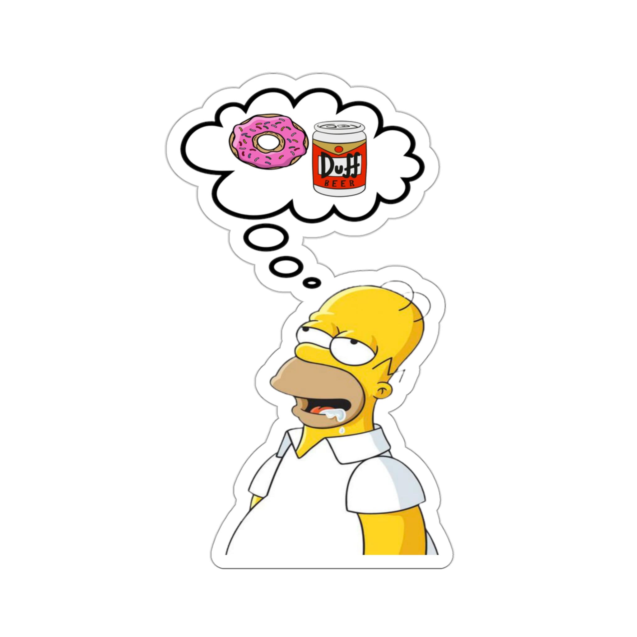 Homer Simpson Donut & Duff Beer Sticker - Etsy
