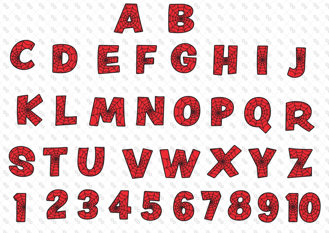 PNG SPIDERWEB Alphabet Sublimation Designs Printable Digital - Etsy