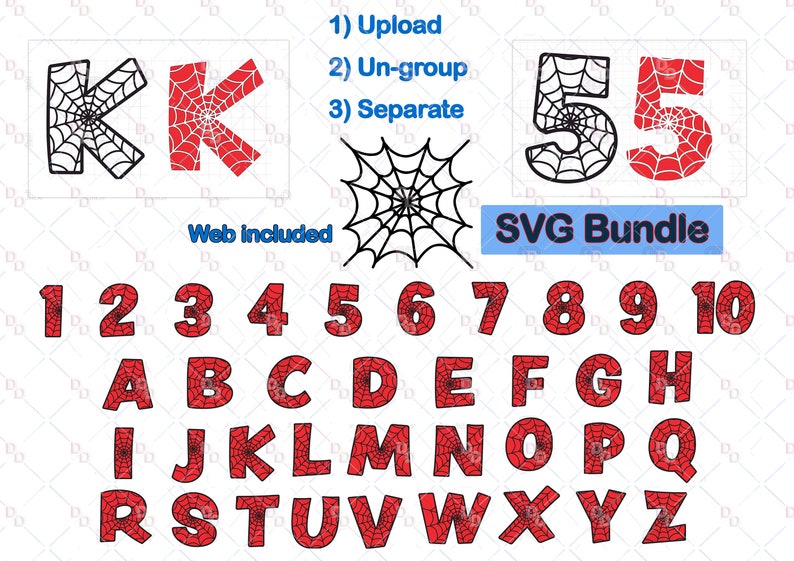 SVG SPIDERWEB Alphabet Cut File Circuit - Etsy