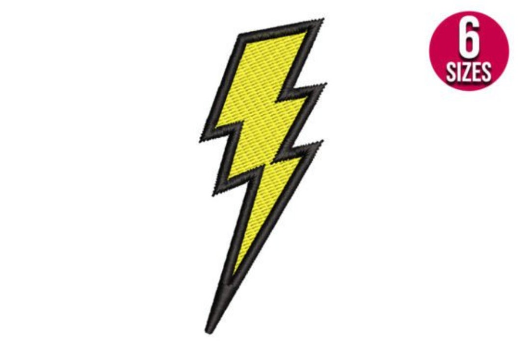 Lightning Bolt Embroidery Design, Machine Embroidery File - Etsy