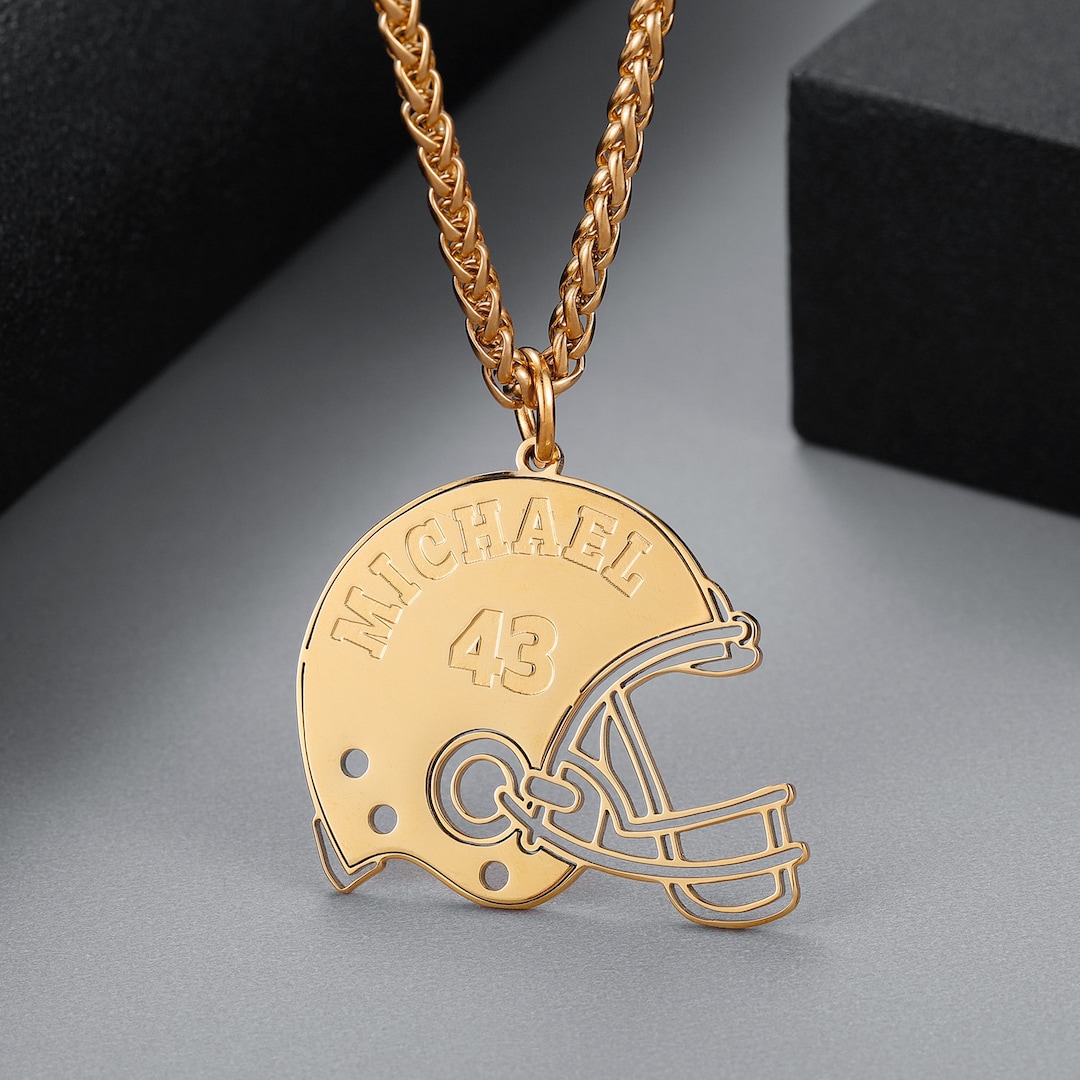 Personalized American Football Necklace, Football Number Necklace ...