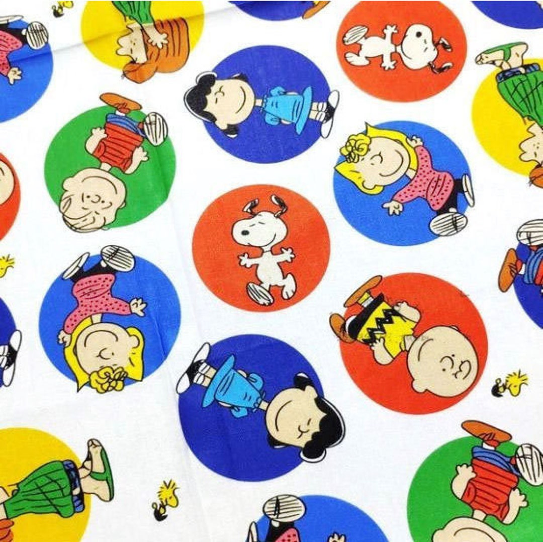 PEANUTS Snoopy Fabric, 100% Cotton, Printed Fabric, Cartoon Fabric, by ...