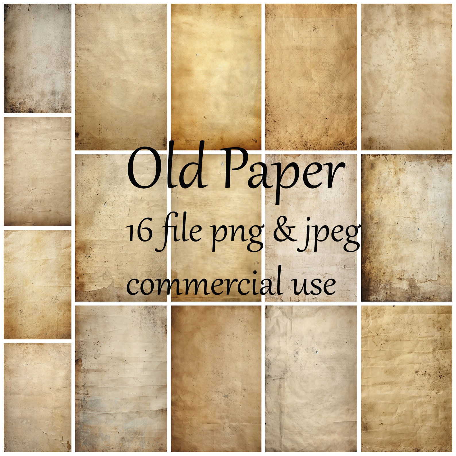Old Paper Textures Digital Paper, Scrapbook Paper for Wedding ...