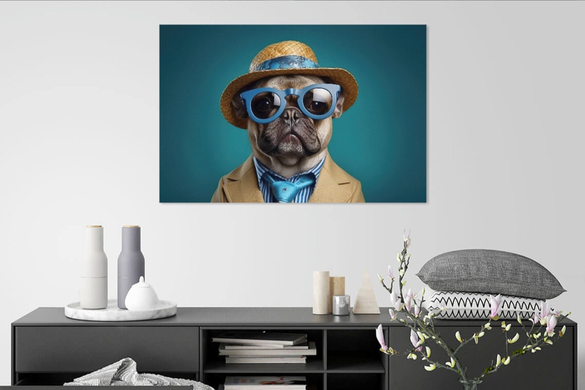 Dog Wearing Funky, Vintage Retro Fashion, Funny Dog Clipart Bundle, Dog ...