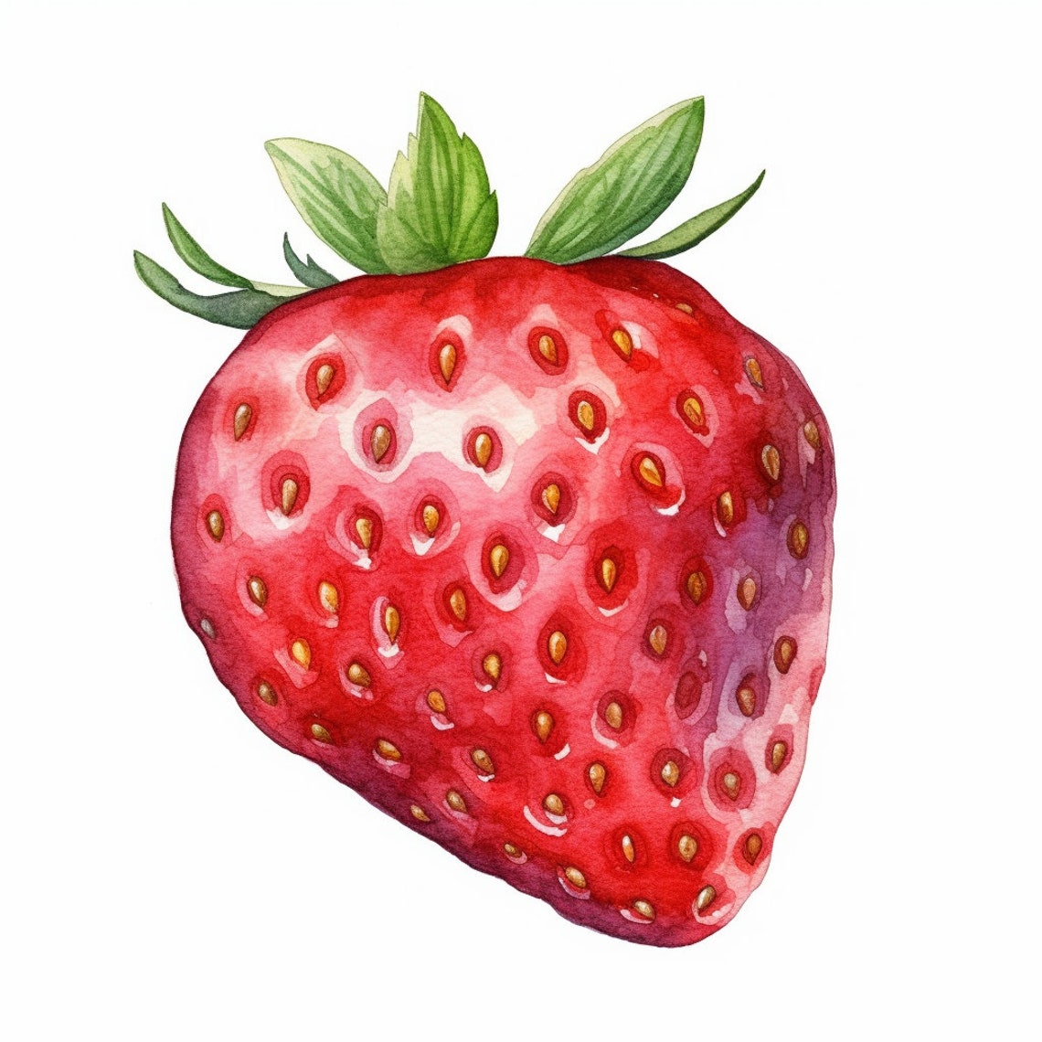 Watercolor Strawberry Clipart, Transparent PNG, Ideal for Scrapbooking ...