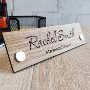Solid Wood Desk Name Plate Custom Engraved, Personalized Desk Sign ...