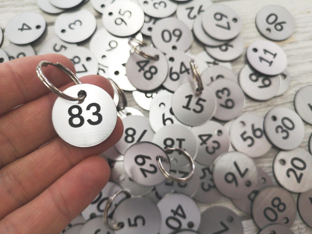 1" (25 Mm) Diameter Round Numbered Key Tags, Ideal for Clubs, Gym ...