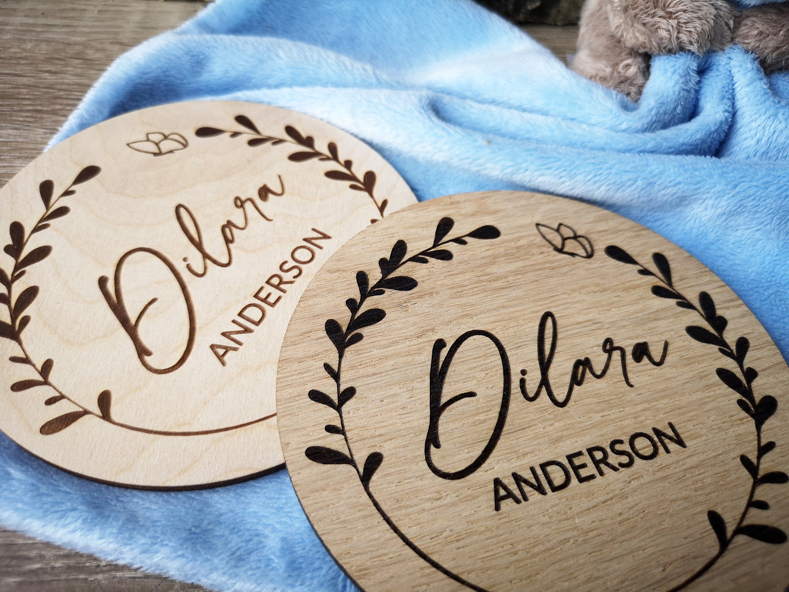 Wooden Baby Arrival Sign - Sign Hello My Name is - Engraved Baby Name ...