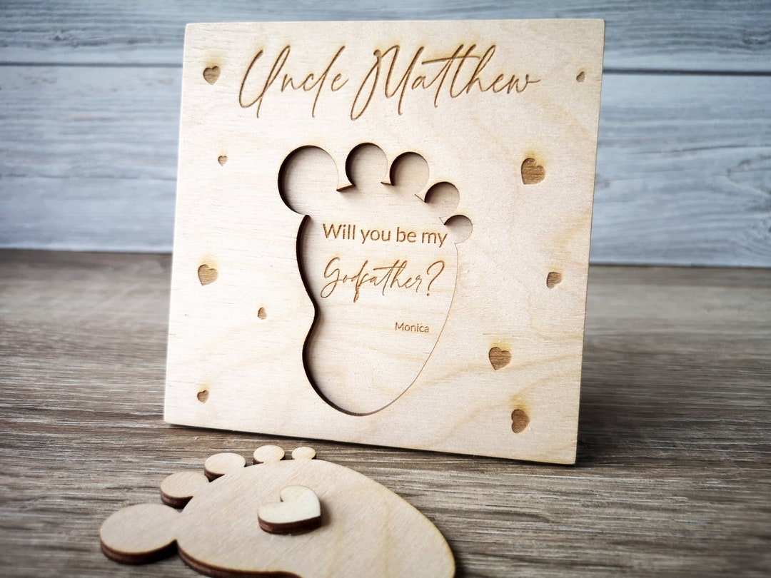 Wooden Will You Be My Godmother / Godfather Proposal, Personalized ...