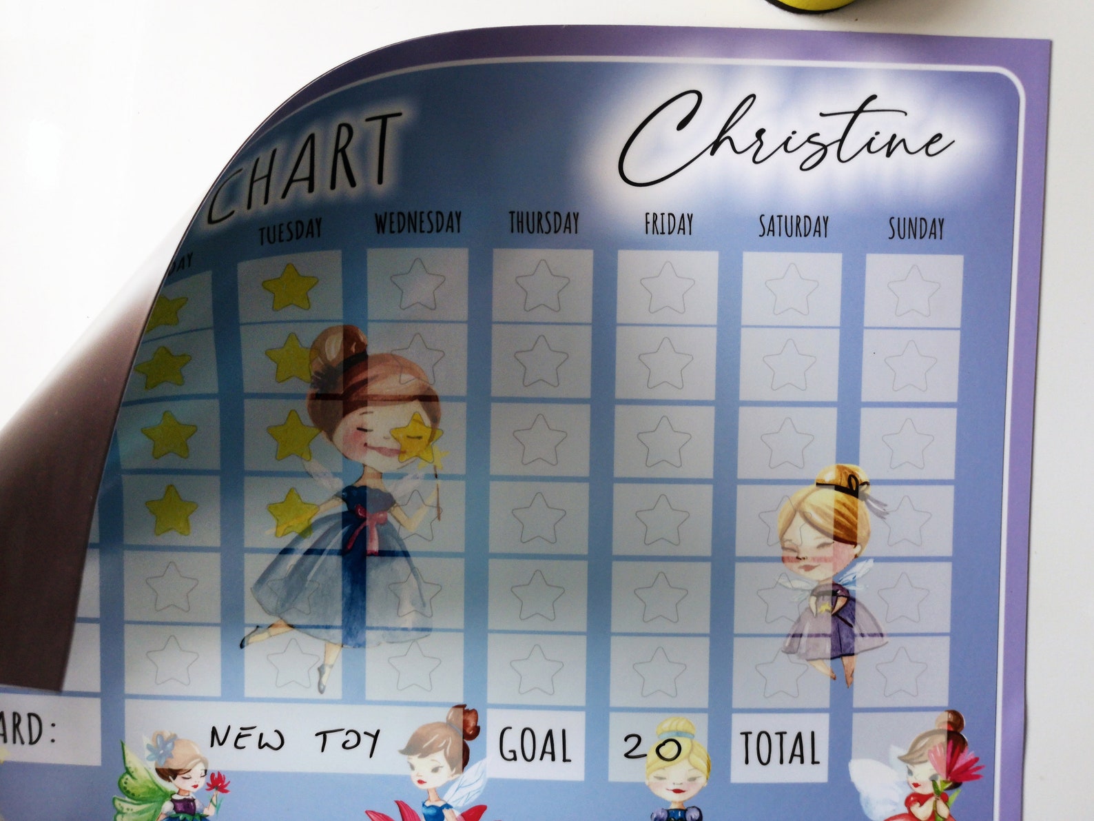 Personalized Dry-wipe Magnetic Kids Reward Chart | Daily Routine Chart ...
