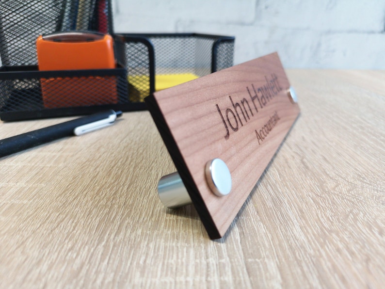 Solid Wood Desk Name Plate Custom Engraved, Personalized Desk Sign ...
