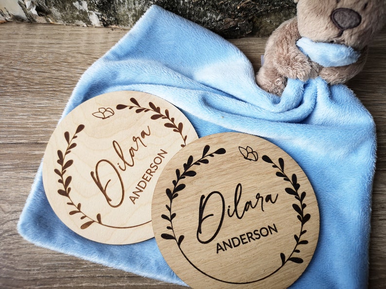 Wooden Baby Arrival Sign - Sign Hello My Name is - Engraved Baby Name ...