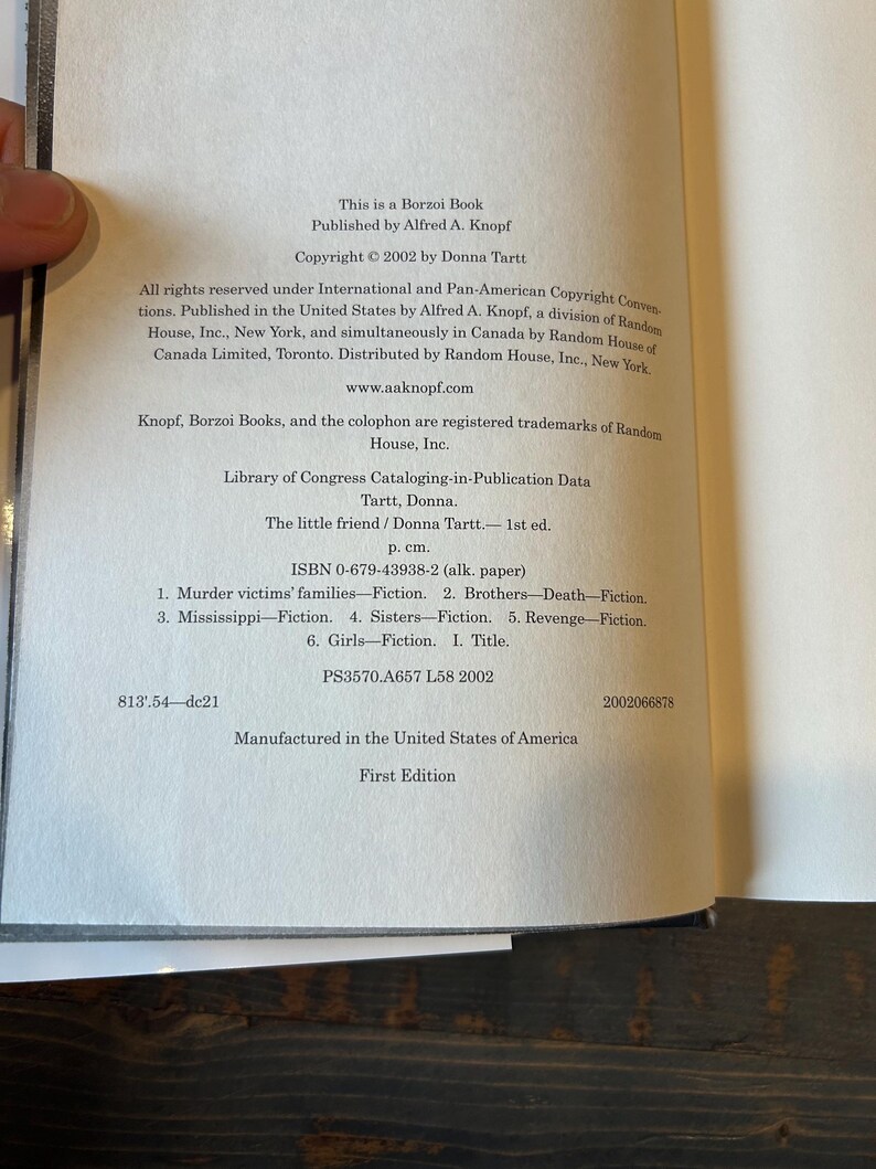 Donna Tartt - the Little Friend (first Edition) - Etsy