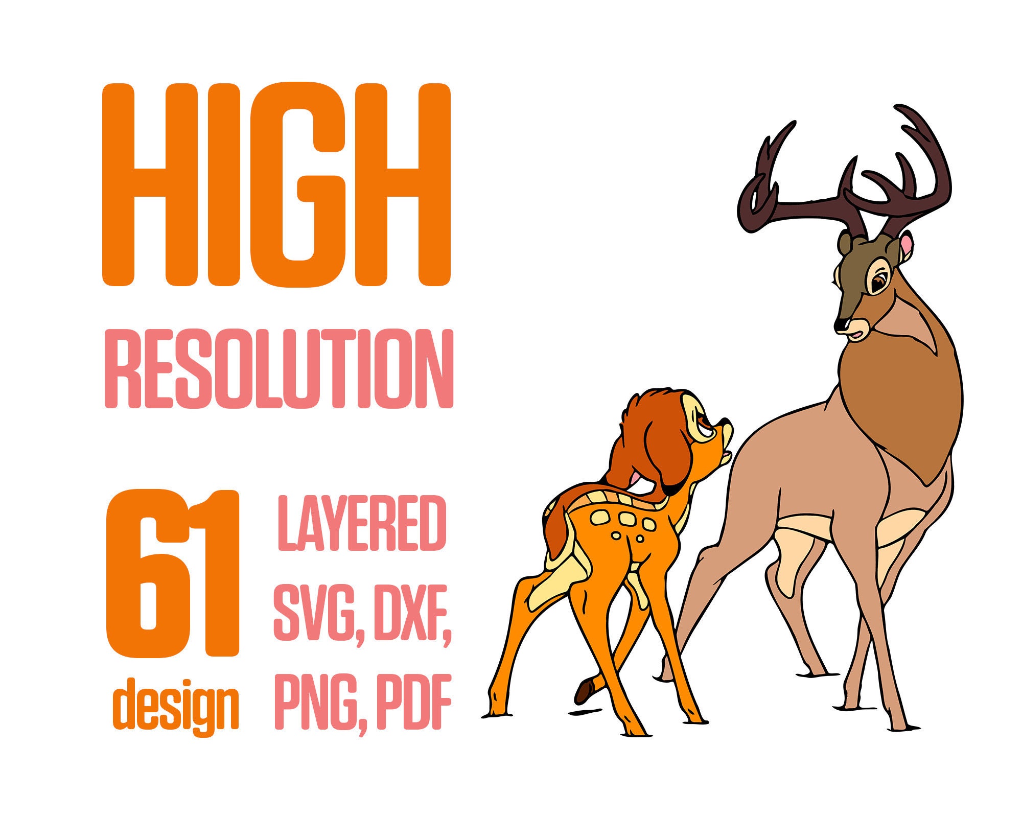 61 Deer SVG Bundle, Deer Clipart, Deer SVG, Deer Silhouette, Animals ...