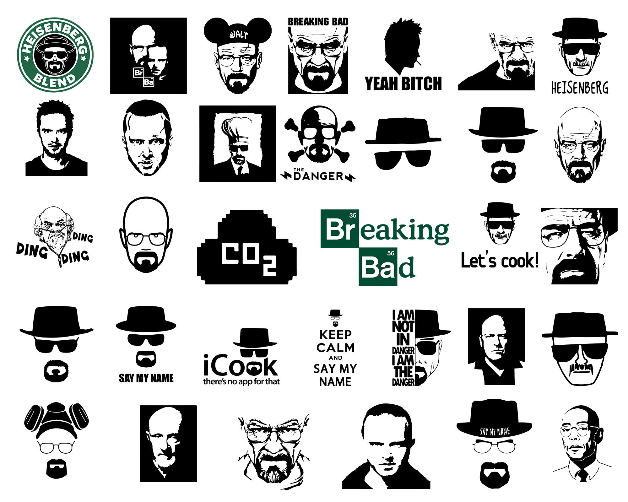Breaking Bad SVG Clipart Bundle, Walter White Designs (digital Download ...