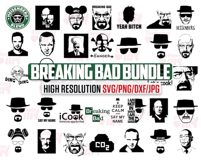 Breaking Bad SVG, 33 Clipart Bundle, Breaking Bad Clipart, Walter White ...