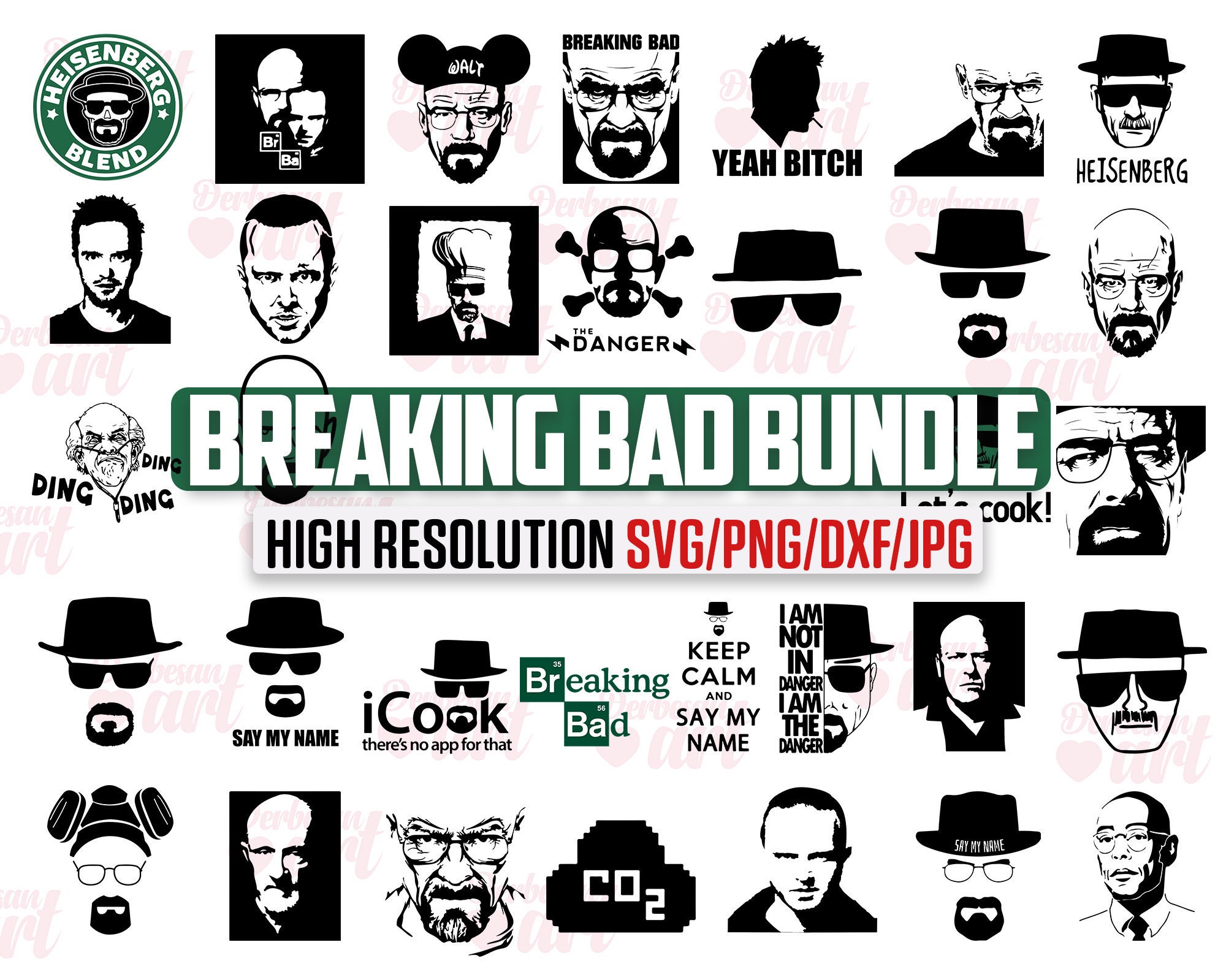 Breaking Bad SVG, 33 Clipart Bundle, Breaking Bad Clipart, Walter White, Breaking Bad PNG ...