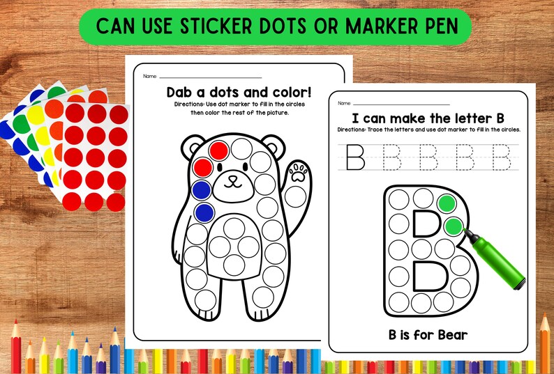 52 Printable Alphabet Animals Do-a-dots Worksheets A-Z - Etsy