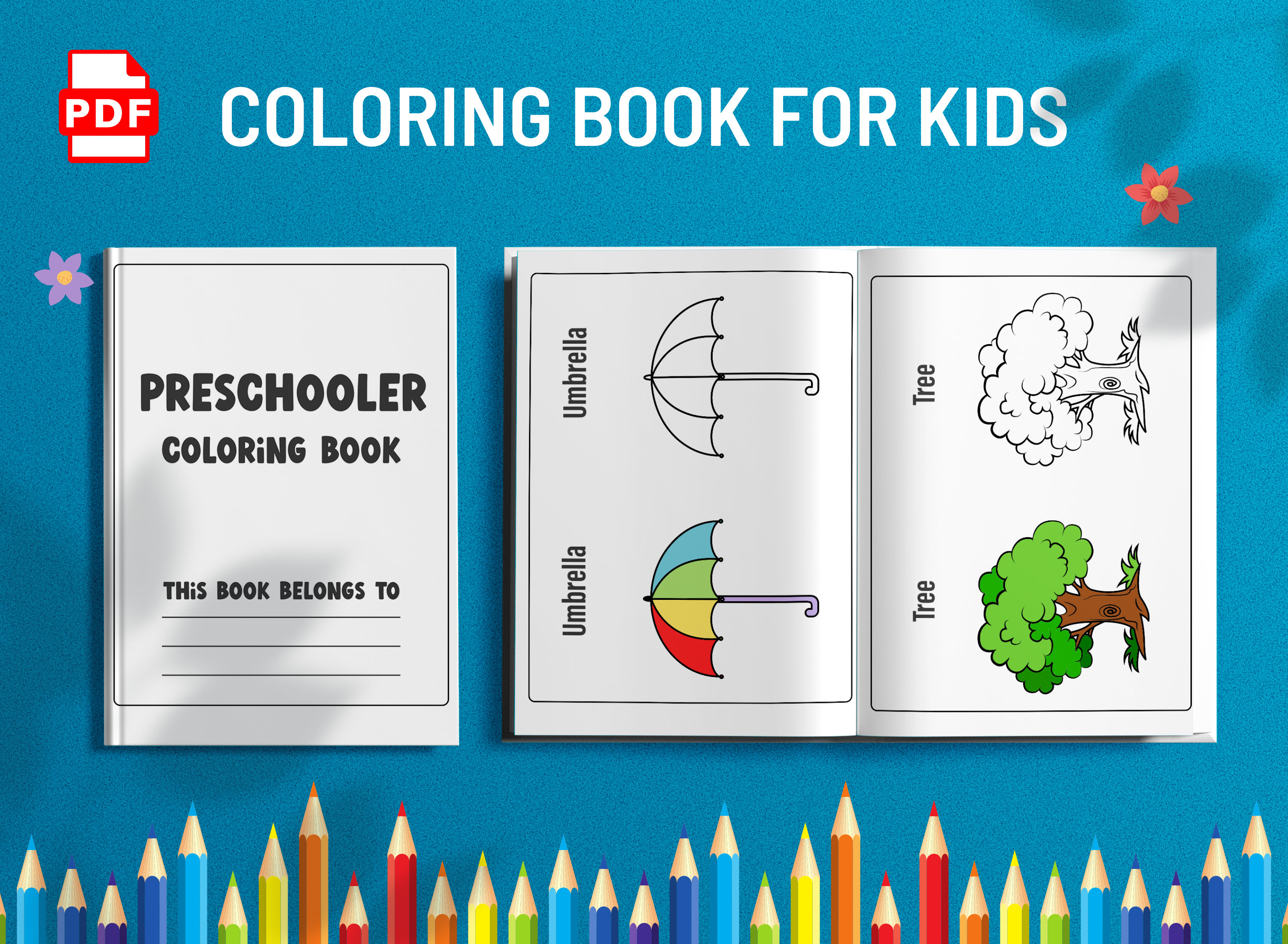 30 Printable Preschool Coloring Pages for Kids, Toddlers, Coloring Book ...