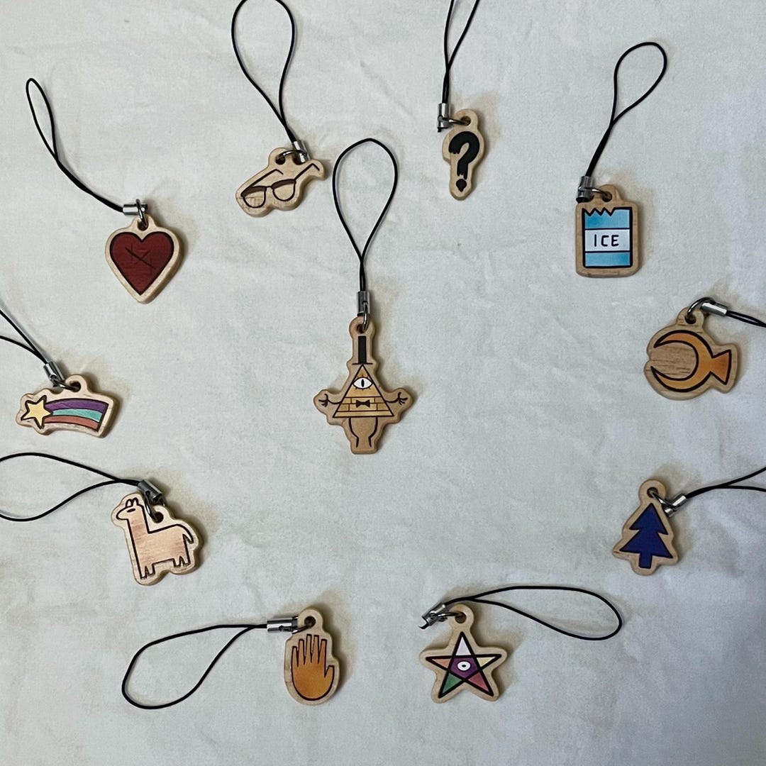 Gravity Falls Inspired Cipher Phone Charm Keychains - Etsy